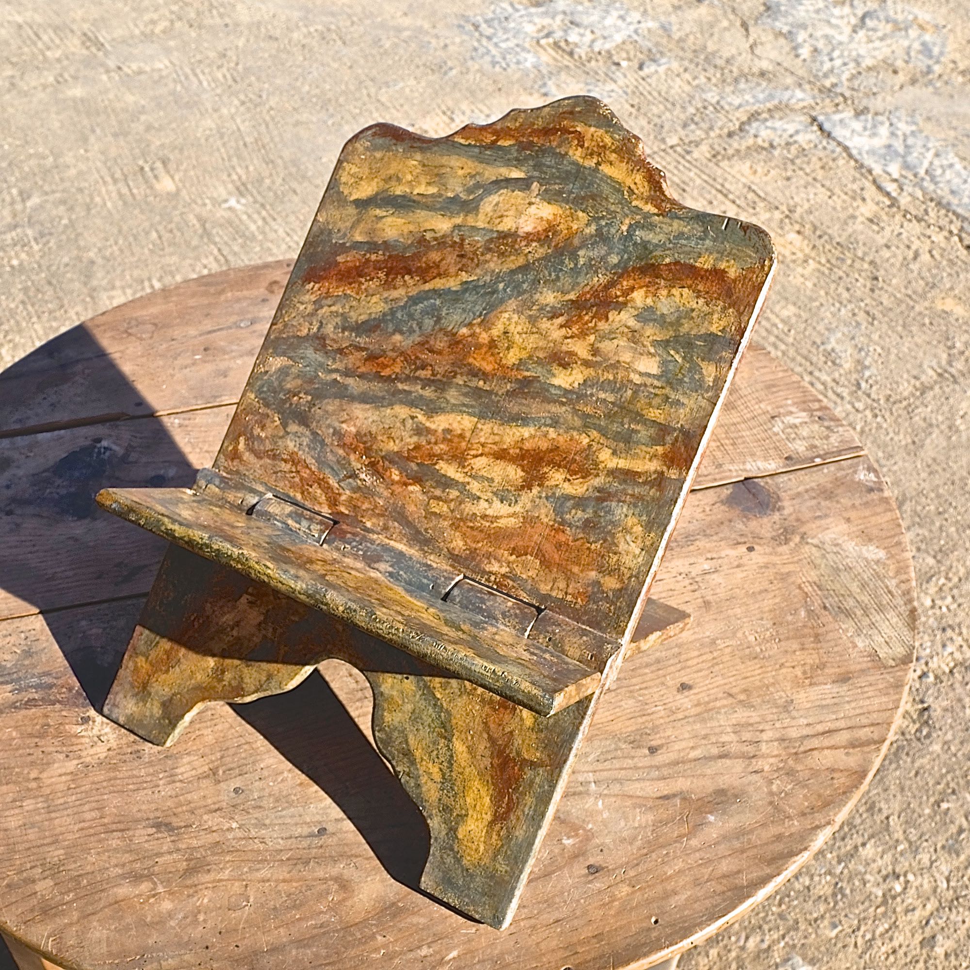 Antique painted faux marble book stand – Mediterrania Home