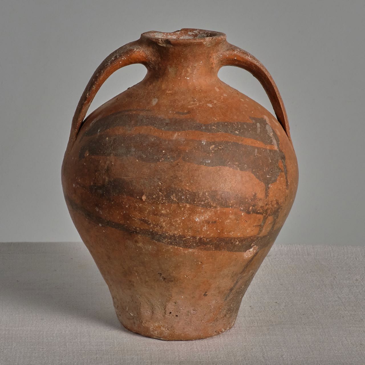 Antique hand-streaked two-handle water jug – Mediterrania Home