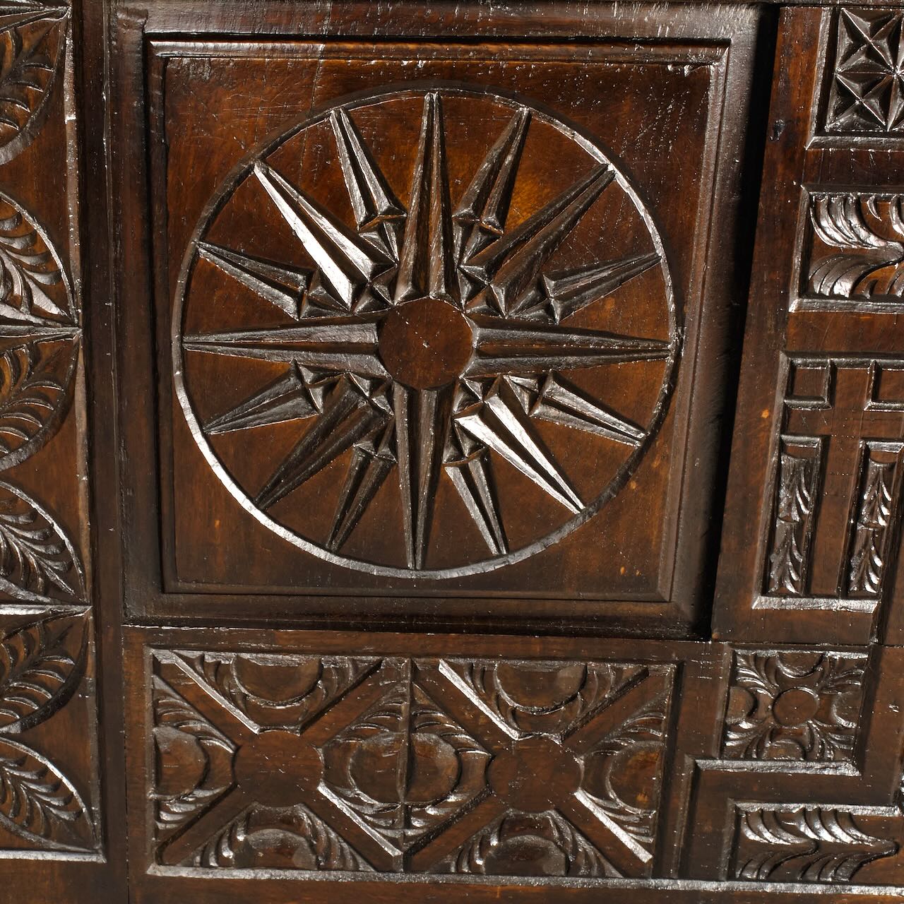 Large heavily carved antique Basque chest, oak – Mediterrania Home