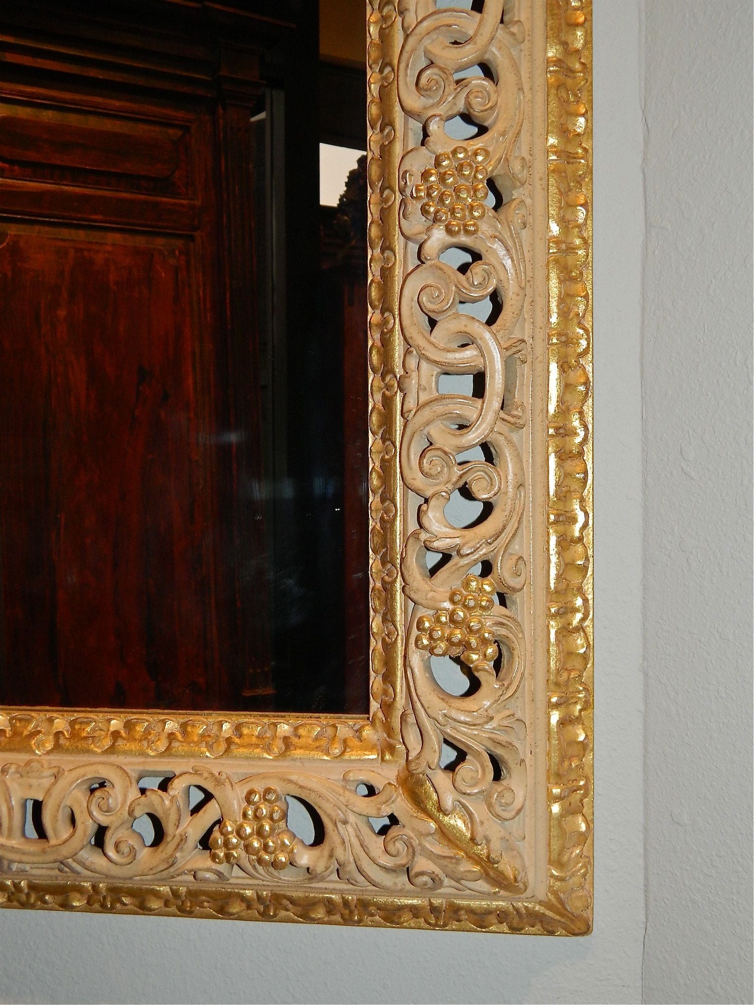 Reproduction hand-carved and pierced "Renaissance" mirror ...