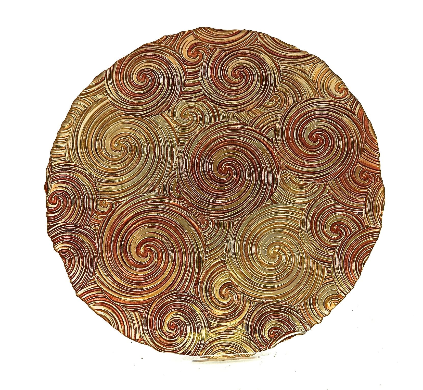 Recycled Glass "Copper Vortex" Platter – Mediterrania Home